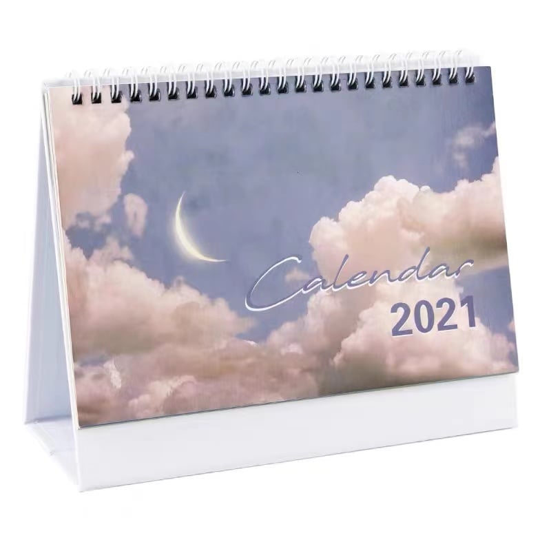 2024 Unique Long Standing Flip Desk Calendar Custom Logo Printed Spiral ...