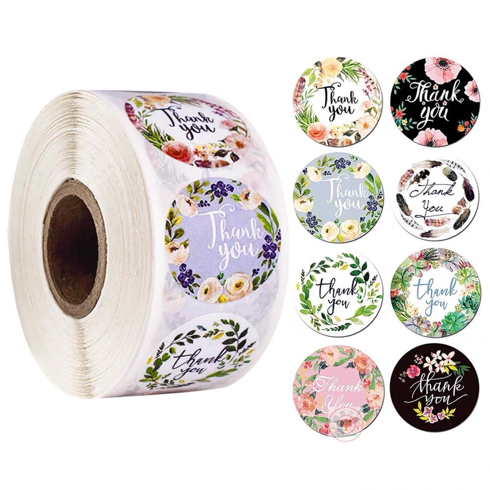 500 Pieces Thank You Sticker Scrapbook Wedding Gift Card Business ...
